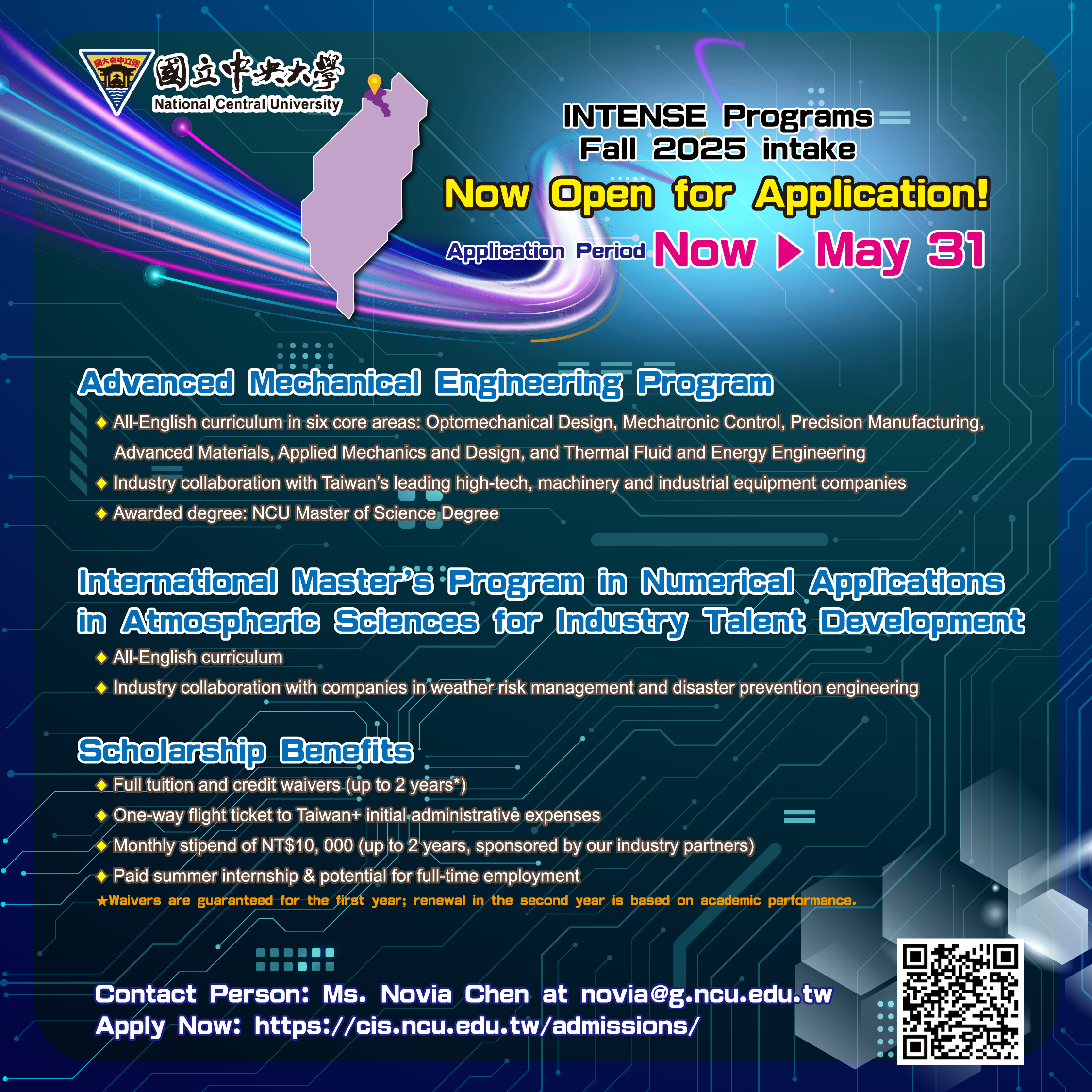 【2025.5.19】ประชาสัมพันธ์ NCU INTENSE Programs – Fall 2025 Now Open for ...